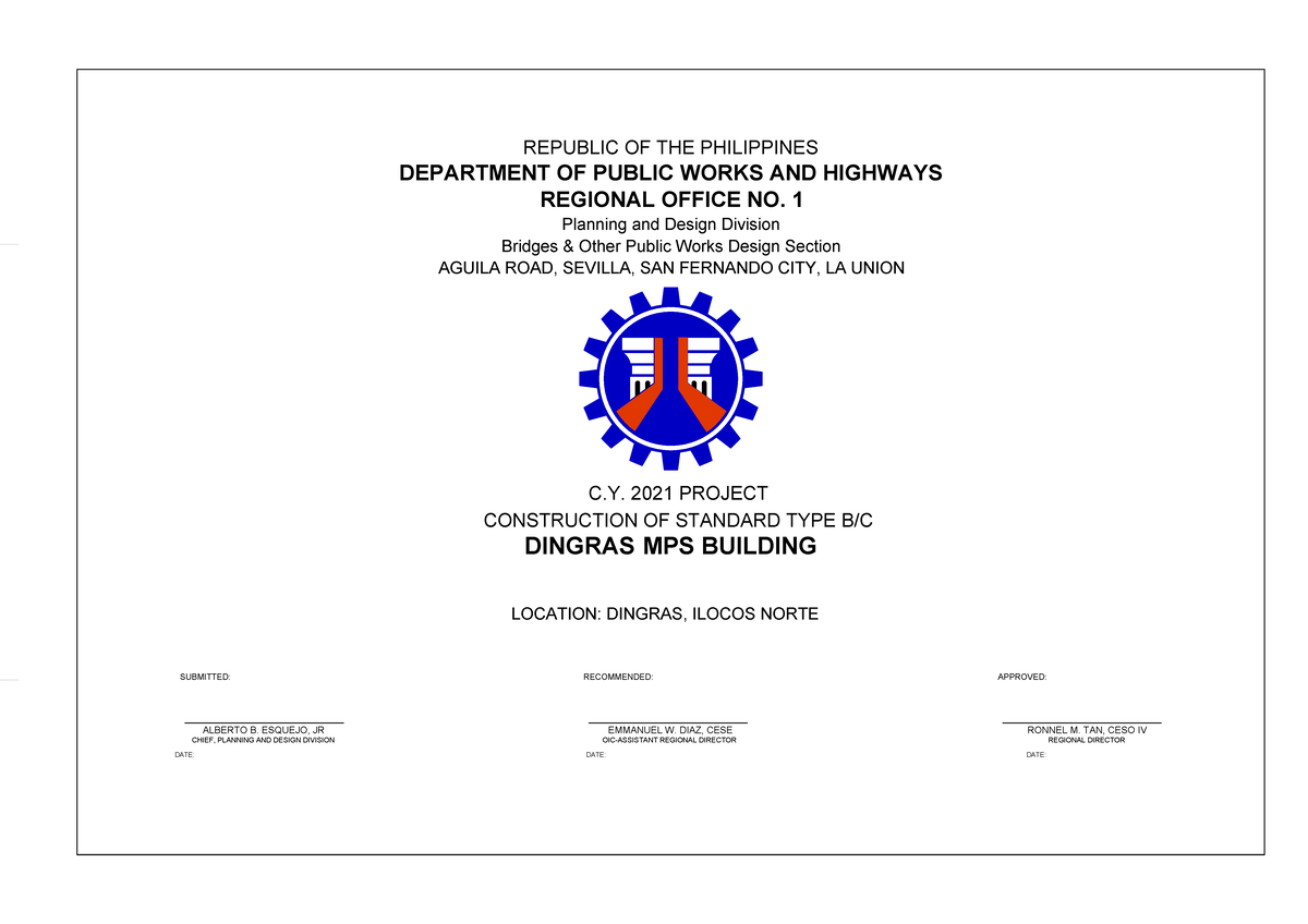 1 MPS Building Dingras Architectural - ALBERTO B. ESQUEJO, JR CHIEF ...