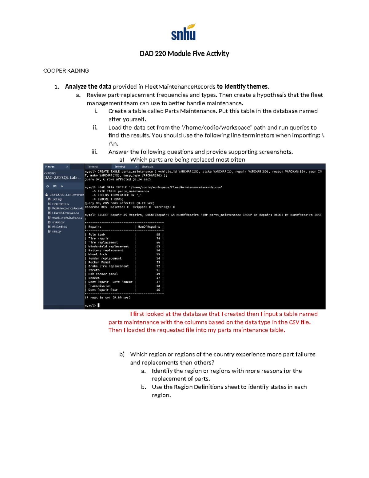 DAD 220 Module Five Activity Cooper - DAD 220 Module Five Activity ...