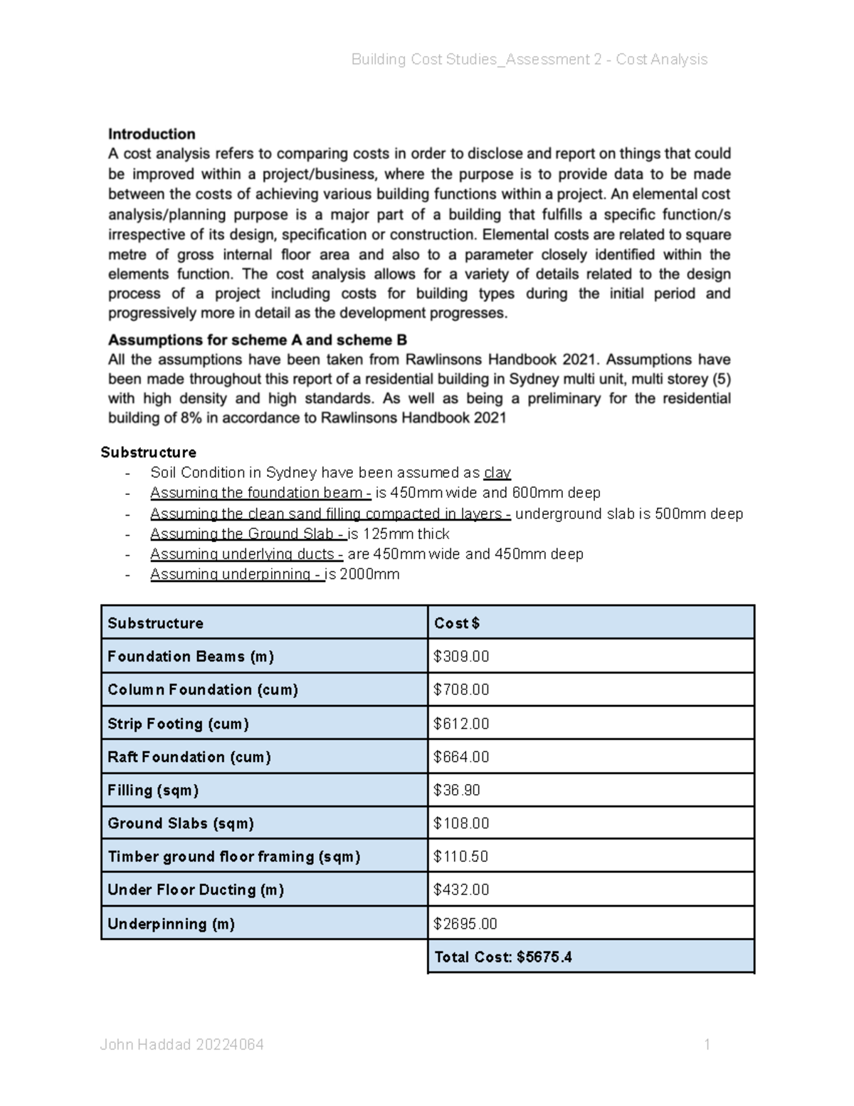 Building Cost Studies Assessment Final - Scheme A Element Sub-Total ...