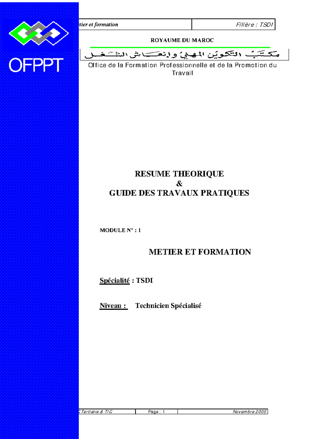 Module 01 - Métier et Formation dans les NTIC – Développement ...