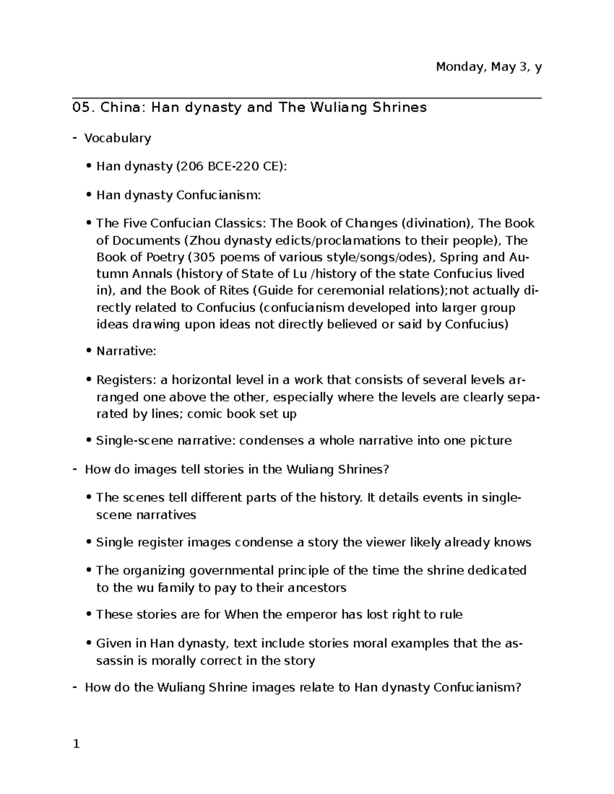 Notes 9:10 - 05. China: Han dynasty and The Wuliang Shrines ...