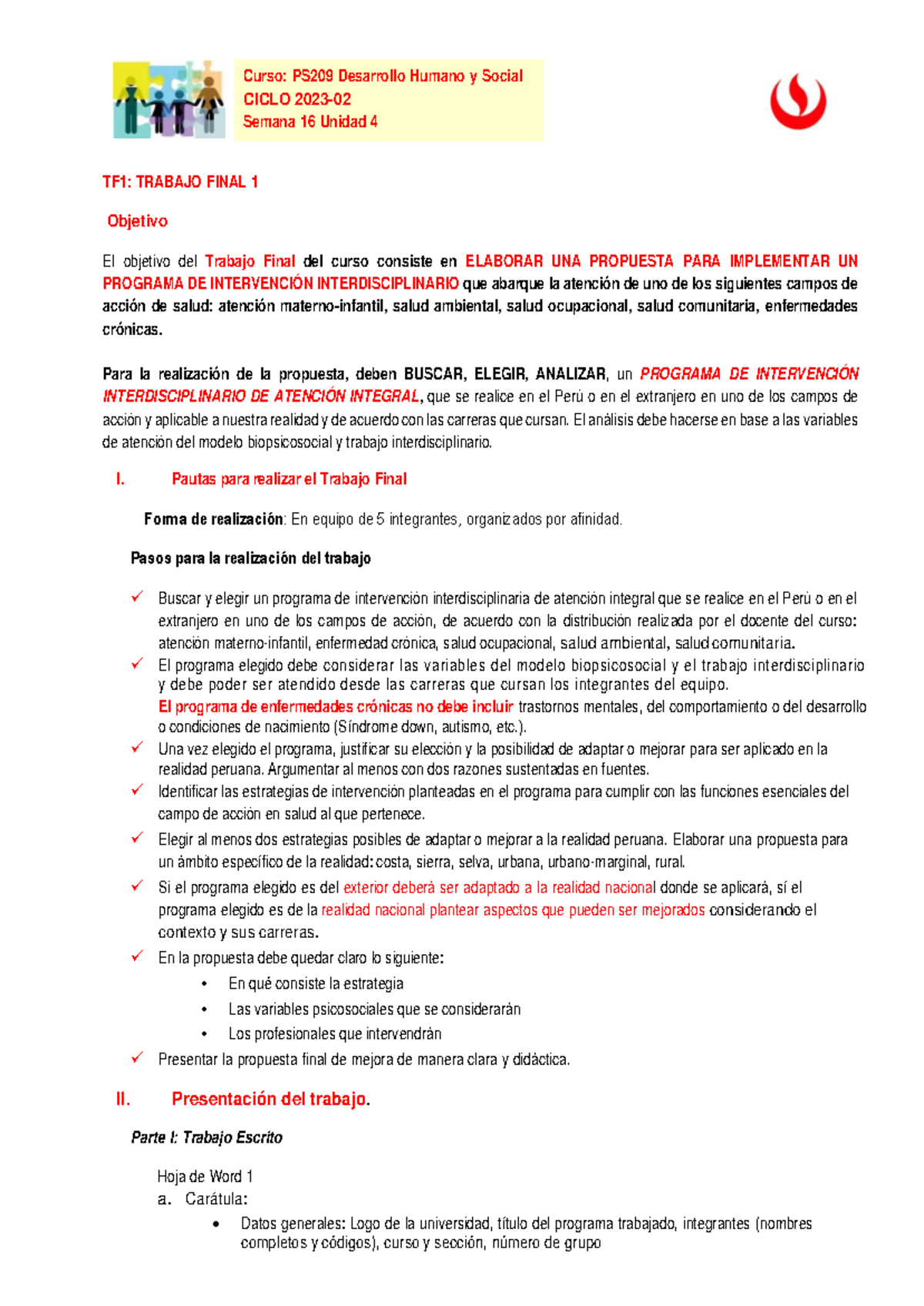 TF DHS 2023-02VF - eso - Curso: PS209 Desarrollo Humano y Social CICLO 2023 - 02 Semana 16 ...