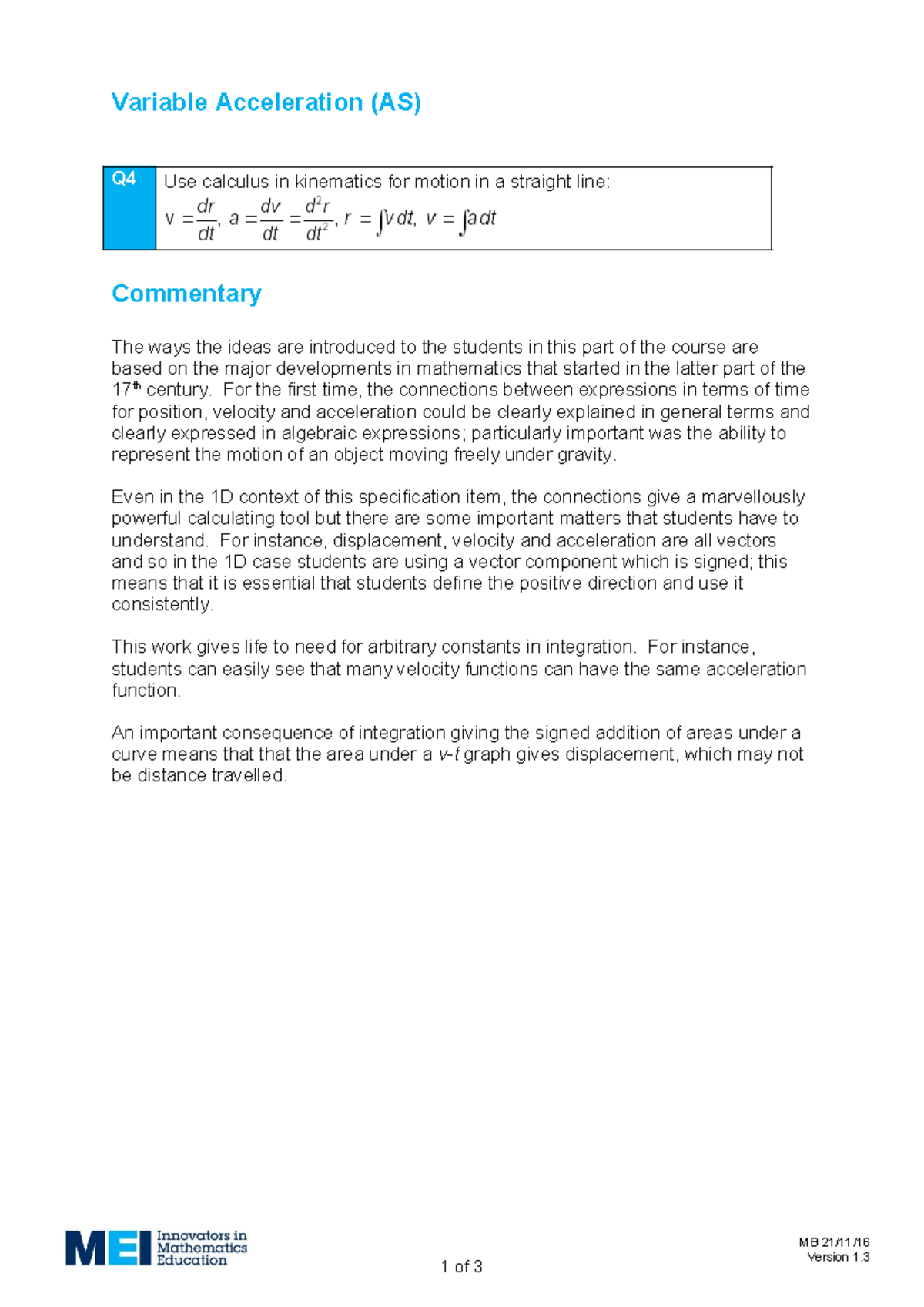 20-variable-acceleration - MB 21/11/ Version 1. Variable Acceleration ...