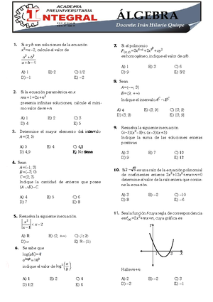 Untitled - práctica calificación de ciencia - algebra - Studocu
