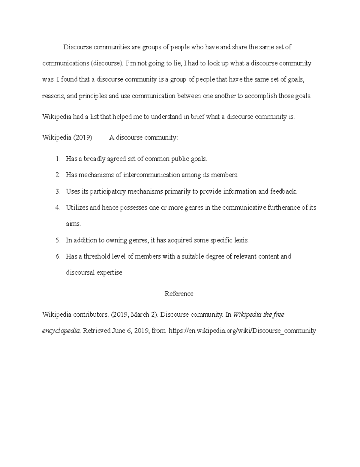 Discourse community reply - Discourse communities are groups of people ...