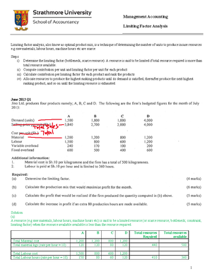 Limiting Factor Analysis - Questions - Limiting Factor Analysis ...