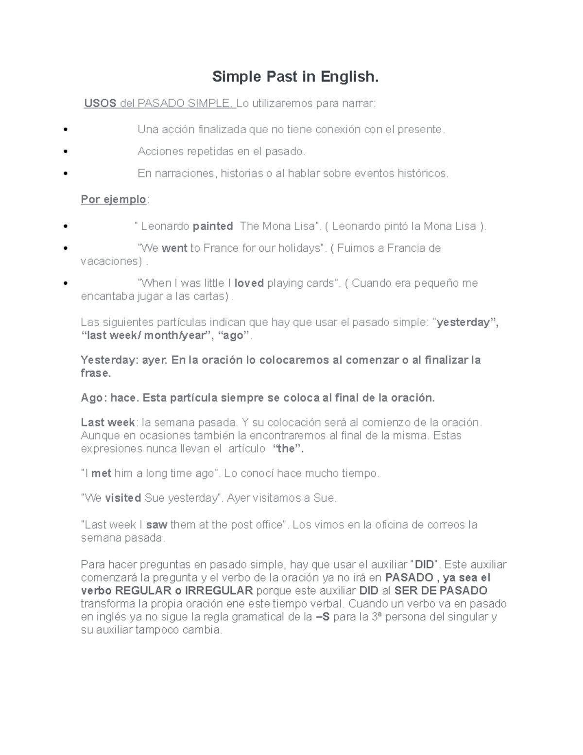 Simple Past in English - Apuntes ingles ciclo formativo superior ...