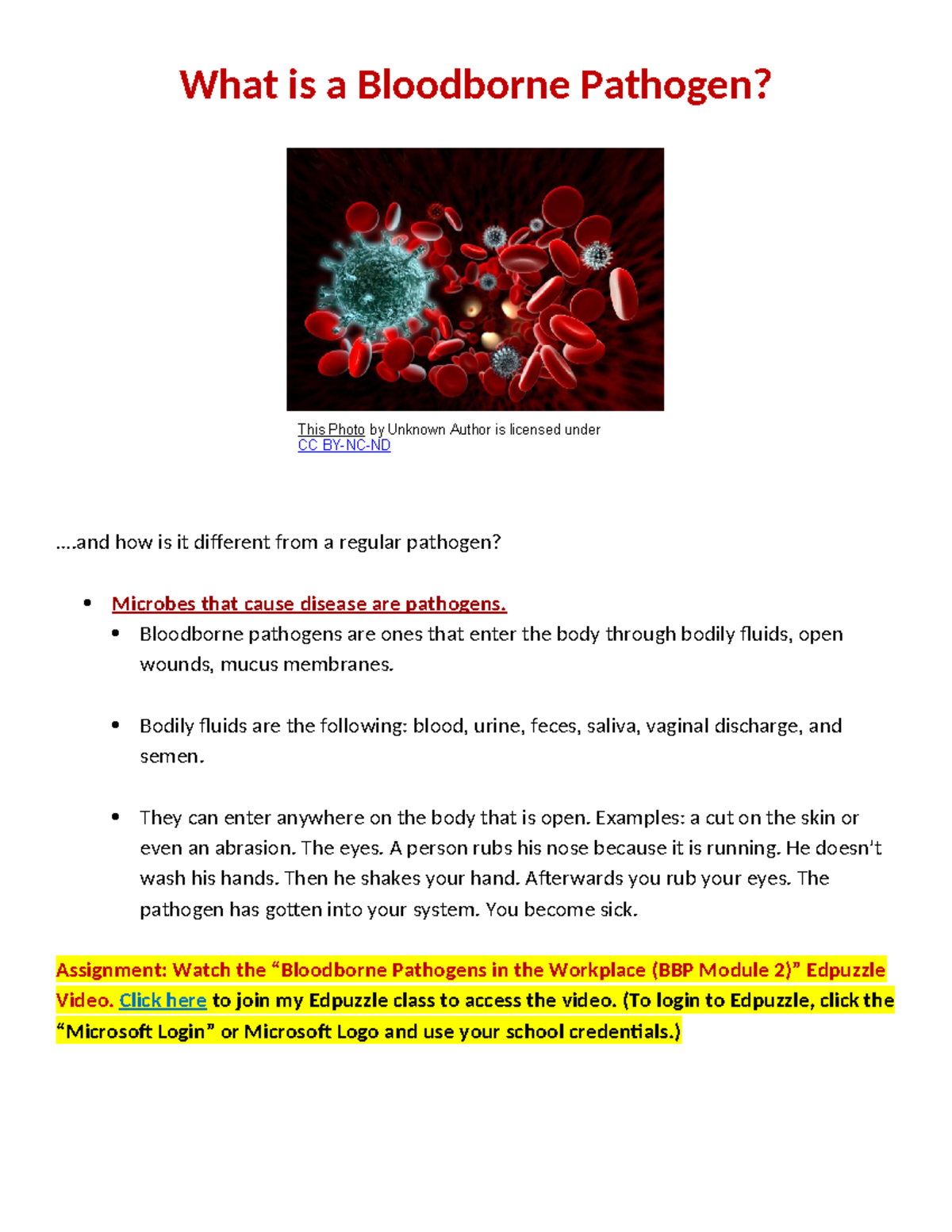 What is a Bloodborne Pathogen October - What is a Bloodborne Pathogen ...
