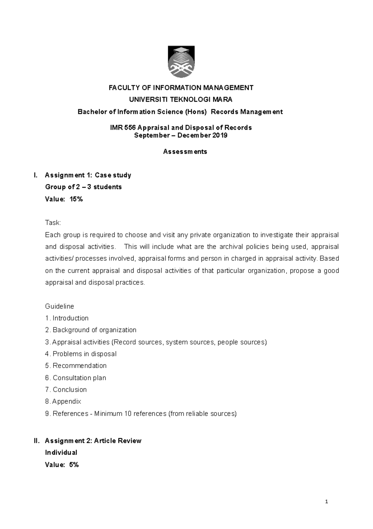 Assignment March 2020 - guideline - Information system interaction and ...