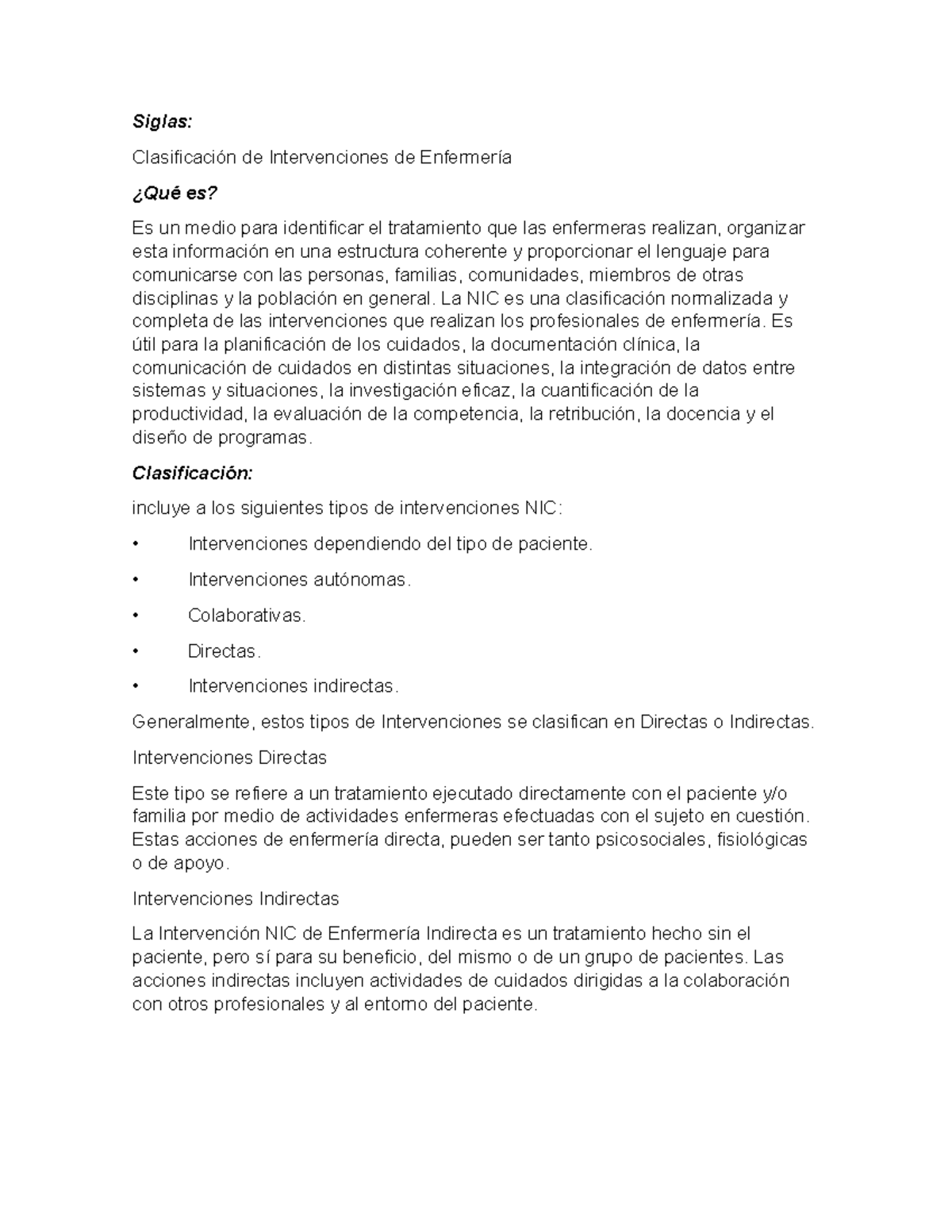 NIC - Resumen del libro NIC - Siglas: Clasificación de Intervenciones ...