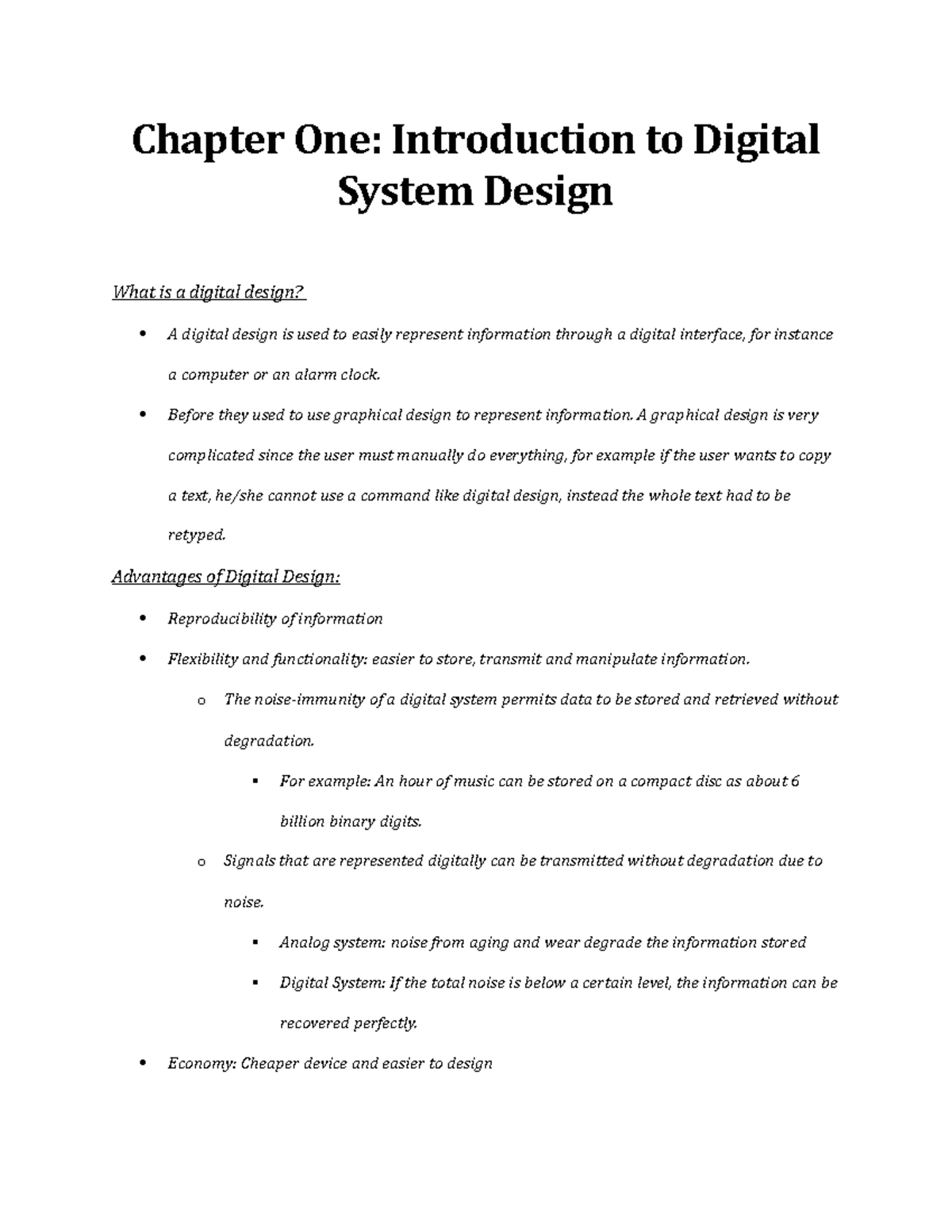 Chapter 1: Introduction to Digital Design COEN313 - Chapter One ...