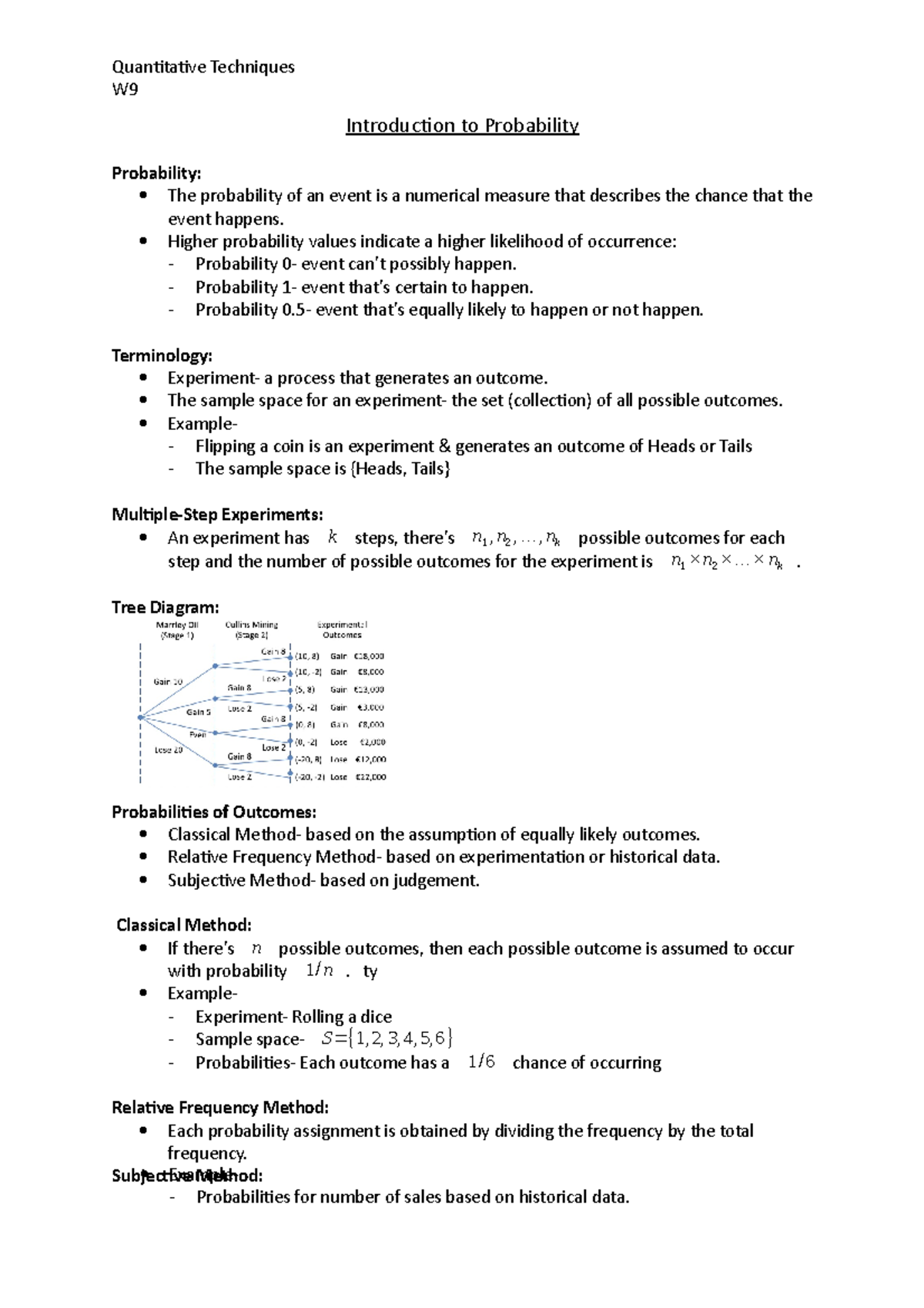 Quantitative methods - Quantitative Techniques W Introduction to ...