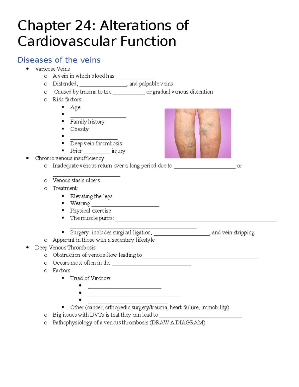 Chapter 24 Notes 2 - Structure and Function of the Cardiovascular and ...