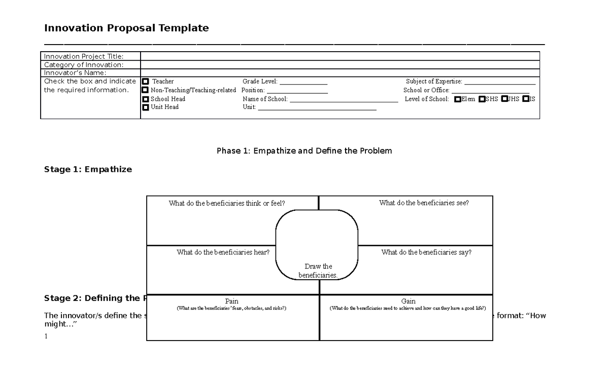 Innovation-Proposal-Template - - Studocu