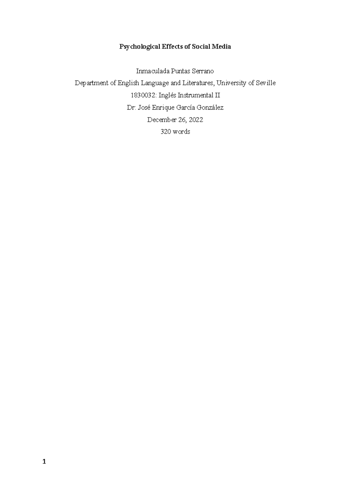 Psychological Effects of Social Media - Essay - Psychological Effects ...