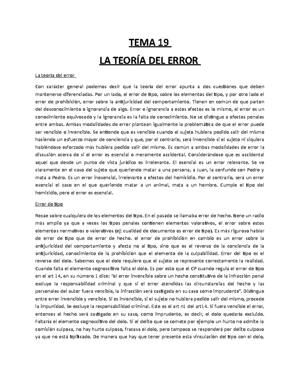 Tema 19 - Apuntes 19 - TEMA 19 LA TEORÍA DEL ERROR La teoría del error ...