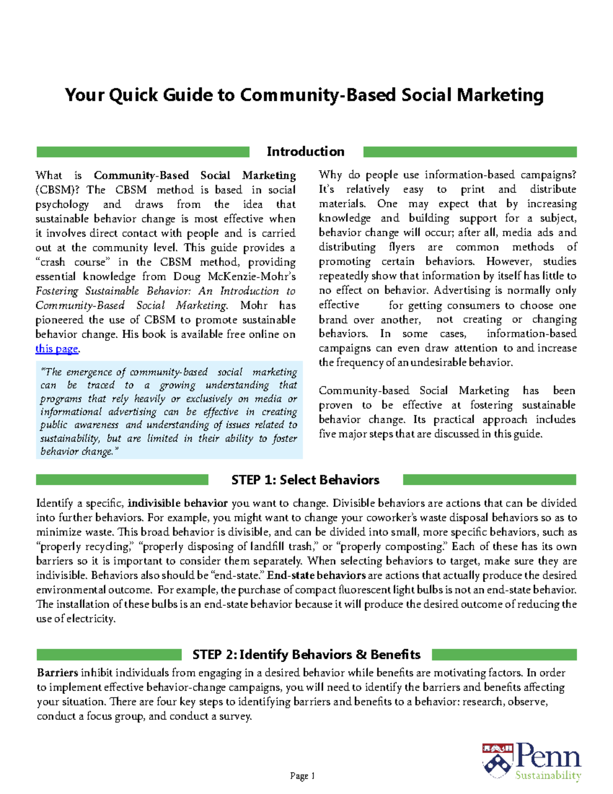 Community-Based Social Marketing (CBSM Framework) - Your Quick Guide to ...