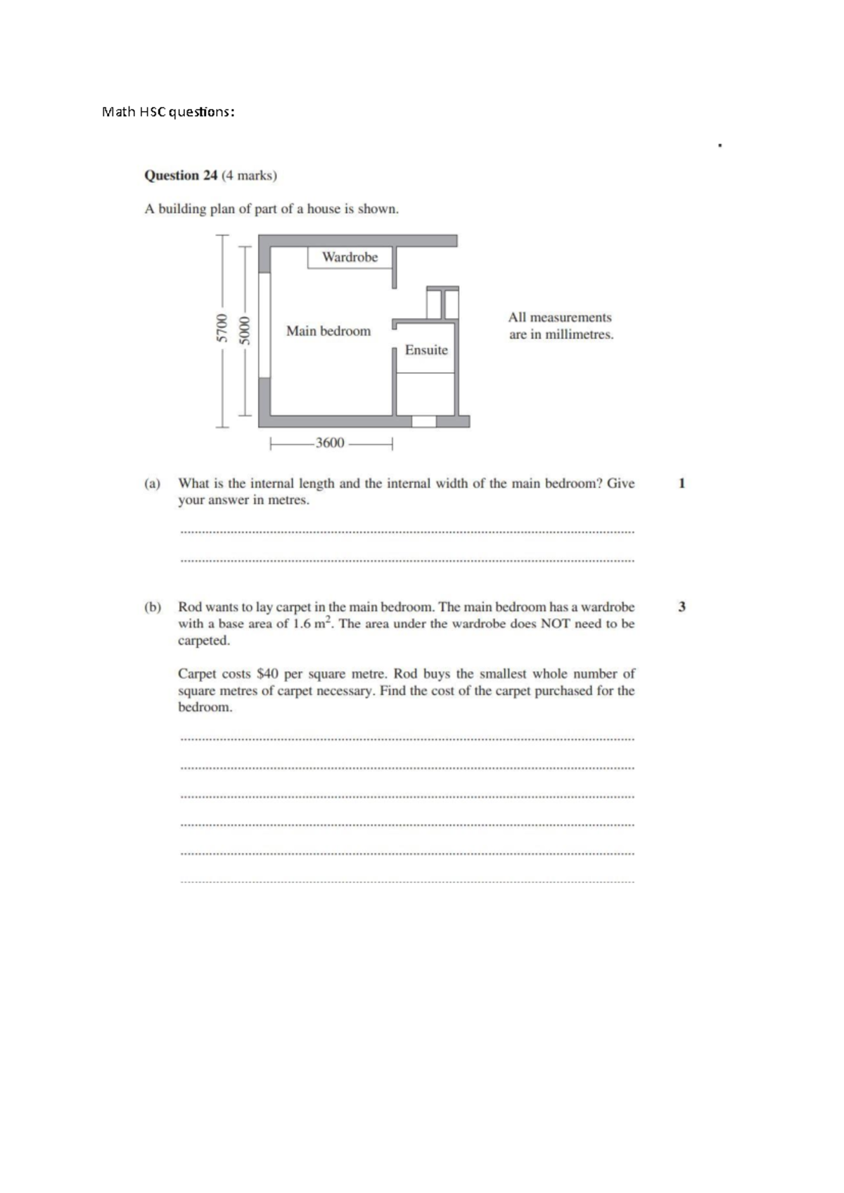 Math HSC questions - COMP - Studocu