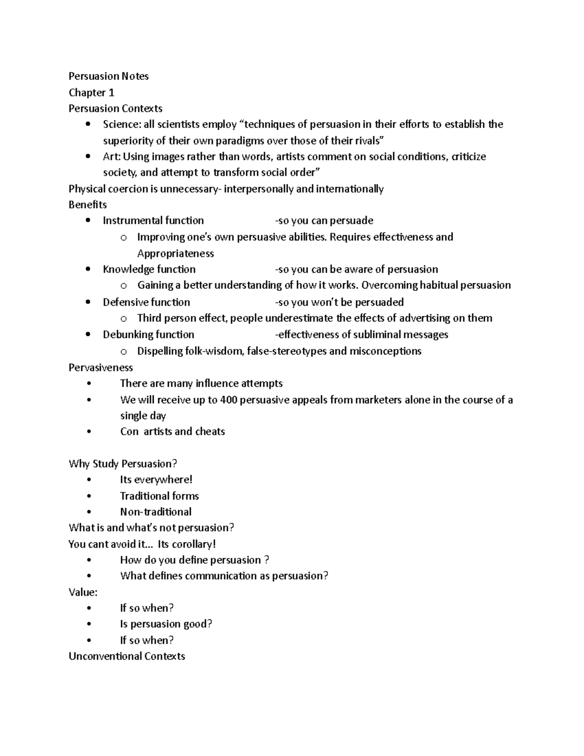 Lecture Notes, Lecture All Of Them - Brenda Rourke - Persuasion Notes ...