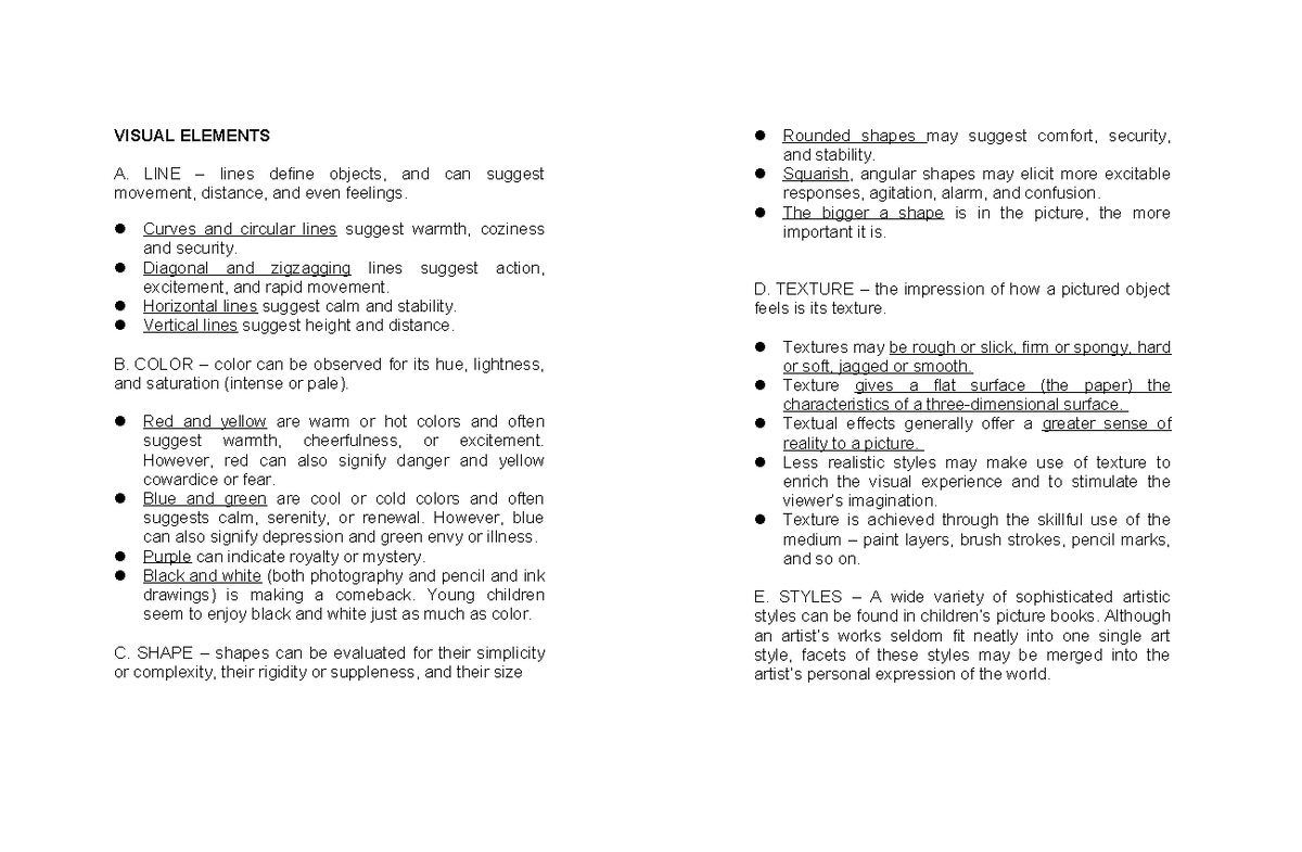 Visual Elements - CHILDREN AND ADLOSCENT LIT GYUD NI SYA - VISUAL ...