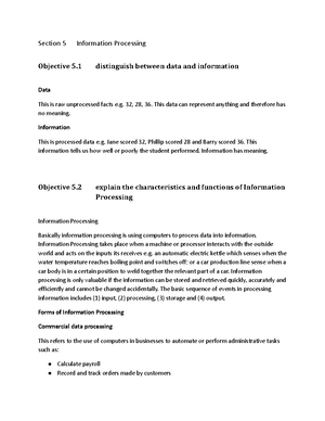 Section 6 - For your own perusal. - Notes: Features of Word Processors ...