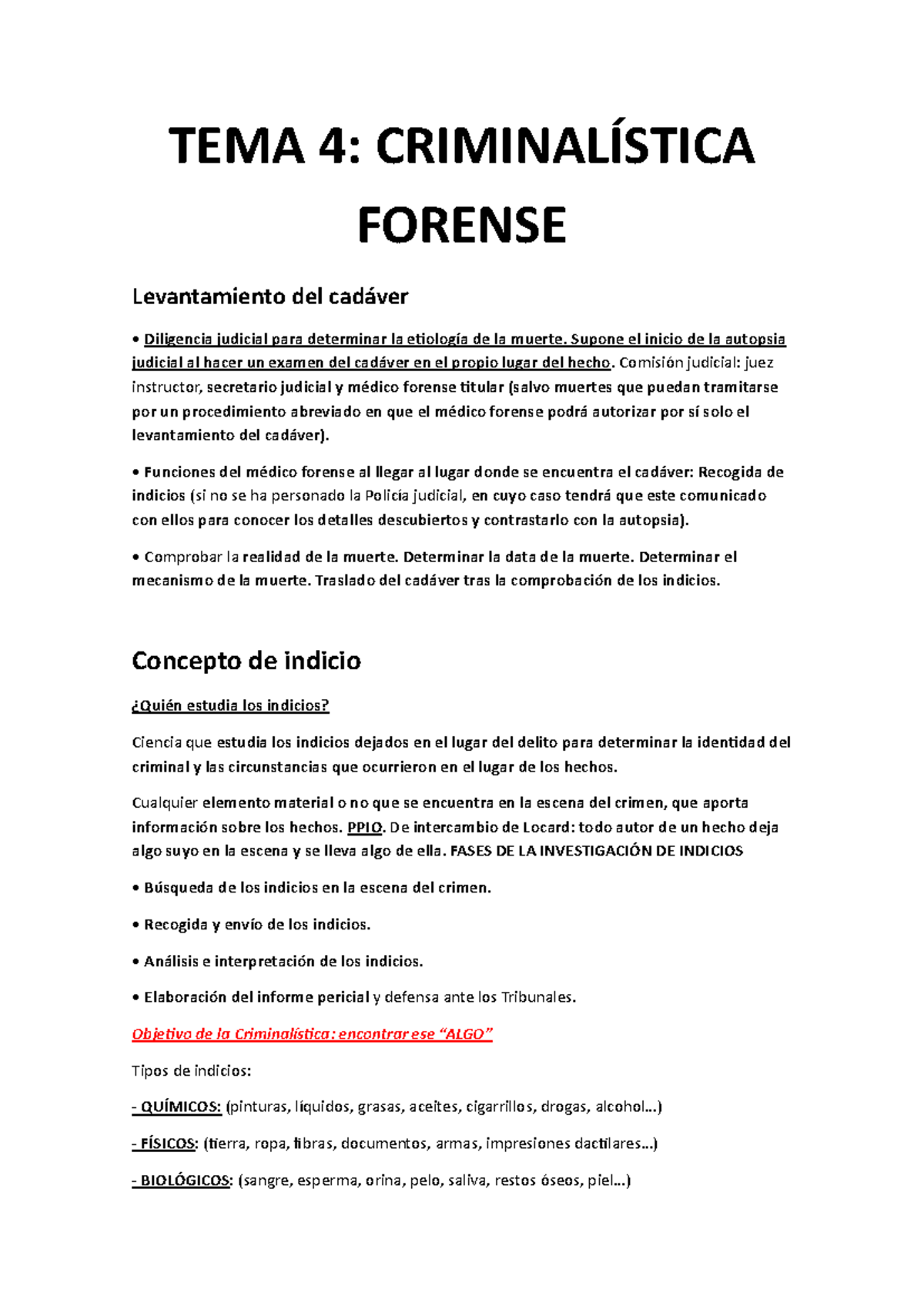 TEMA 4. Criminalística Forense - TEMA 4: CRIMINALÍSTICA FORENSE ...