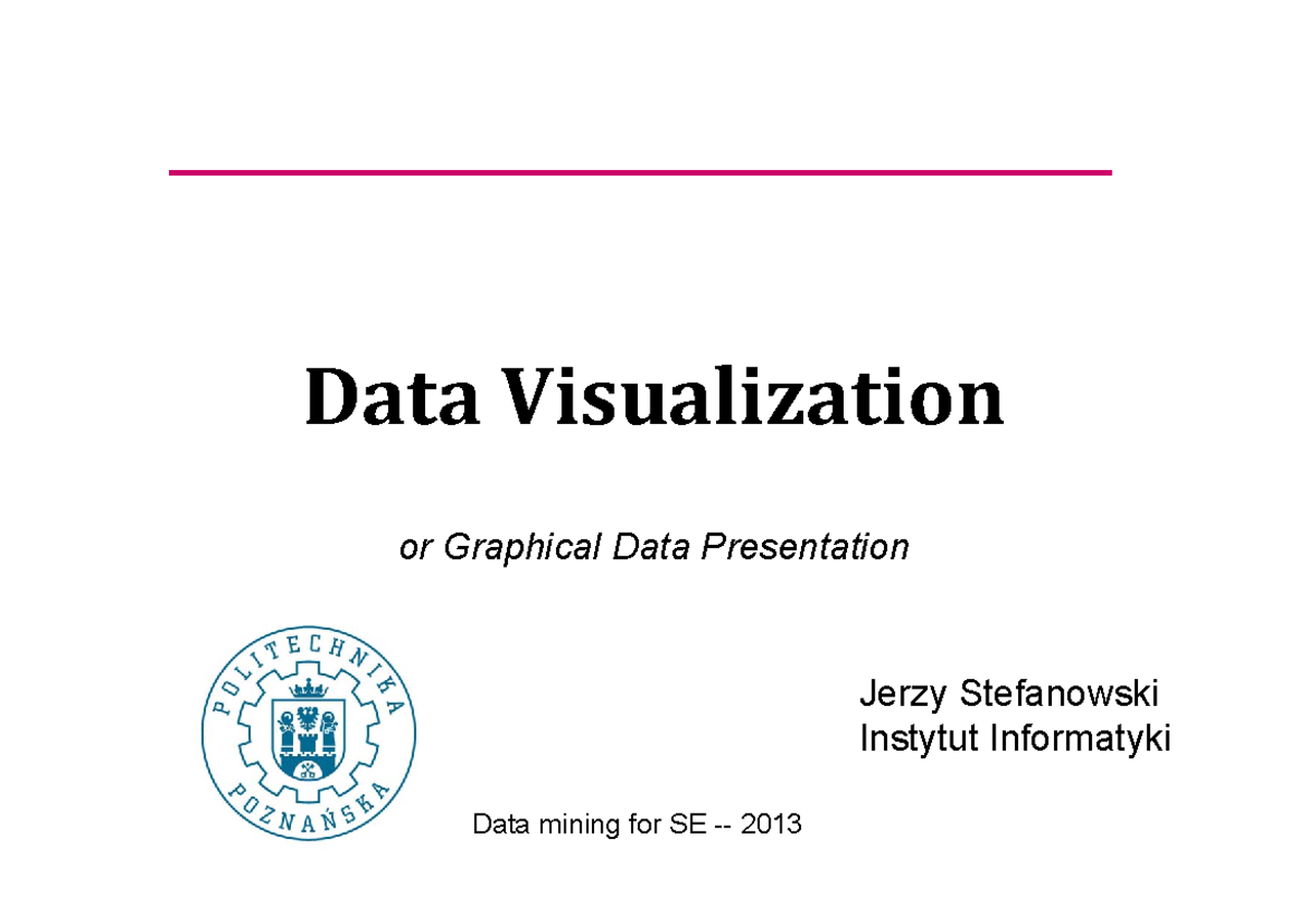Bid data analytics Notes DM14-visualisation - Data Visualization or ...