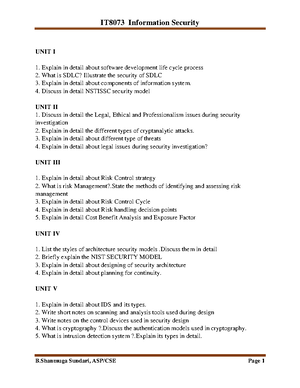 Notes - Class: Course code: Batch: Course Title: UNIT I INFORMATION ...