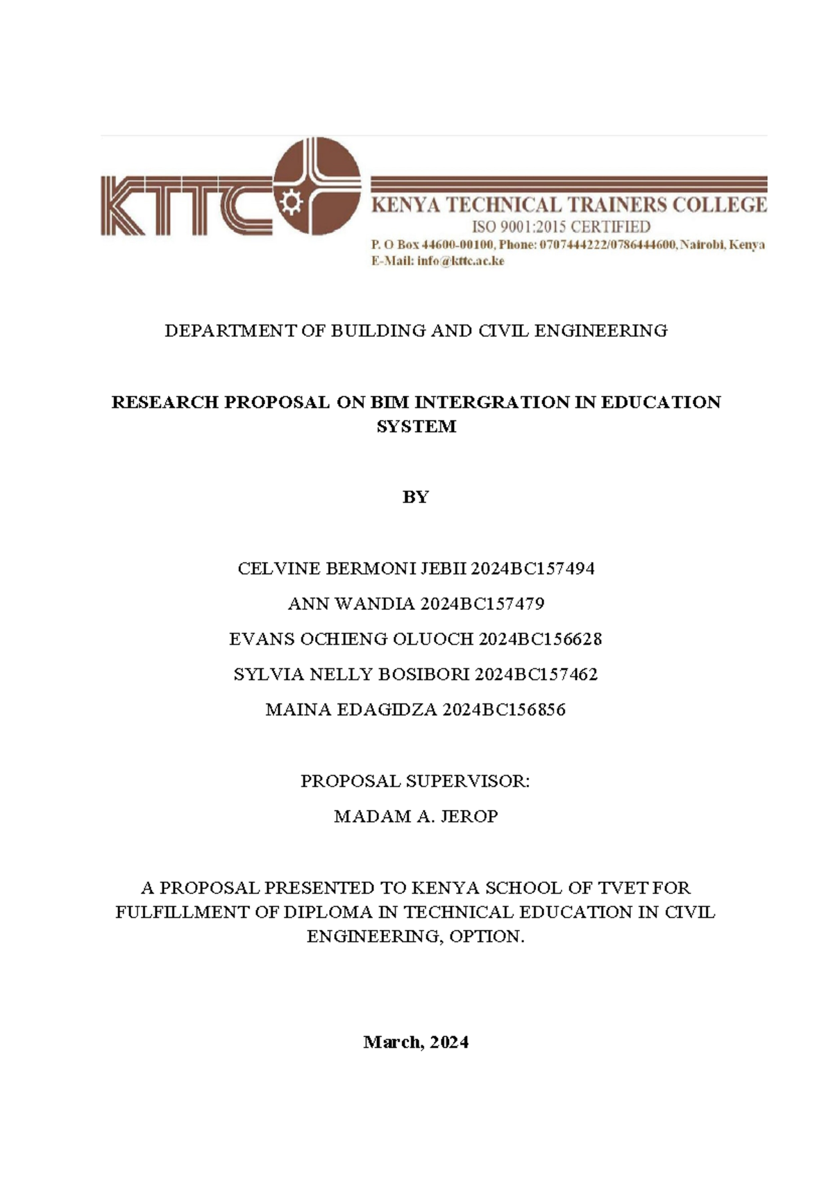 Applied Research Project - DEPARTMENT OF BUILDING AND CIVIL ENGINEERING ...