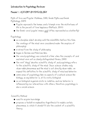 Positive Psychology Reviewer - Positive Psychology MODULE 1 ...