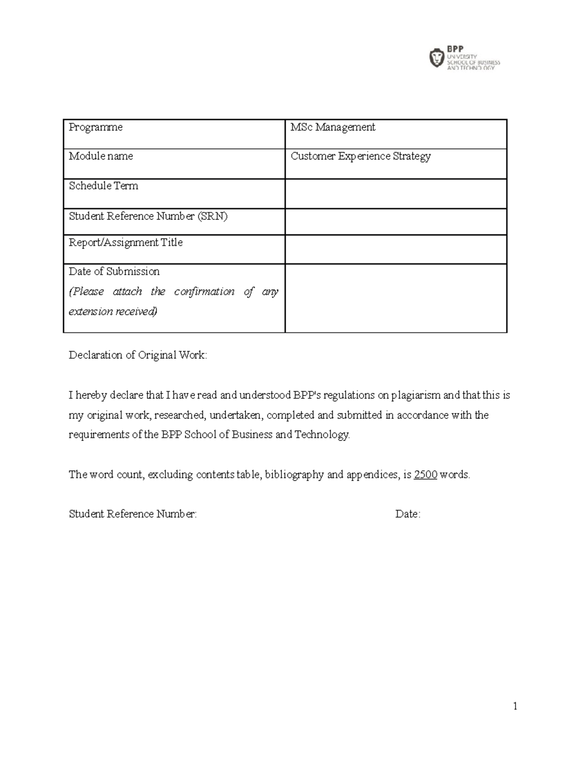 M2205-25 - cfxffsfxfs - Programme MSc Management Module name Customer ...