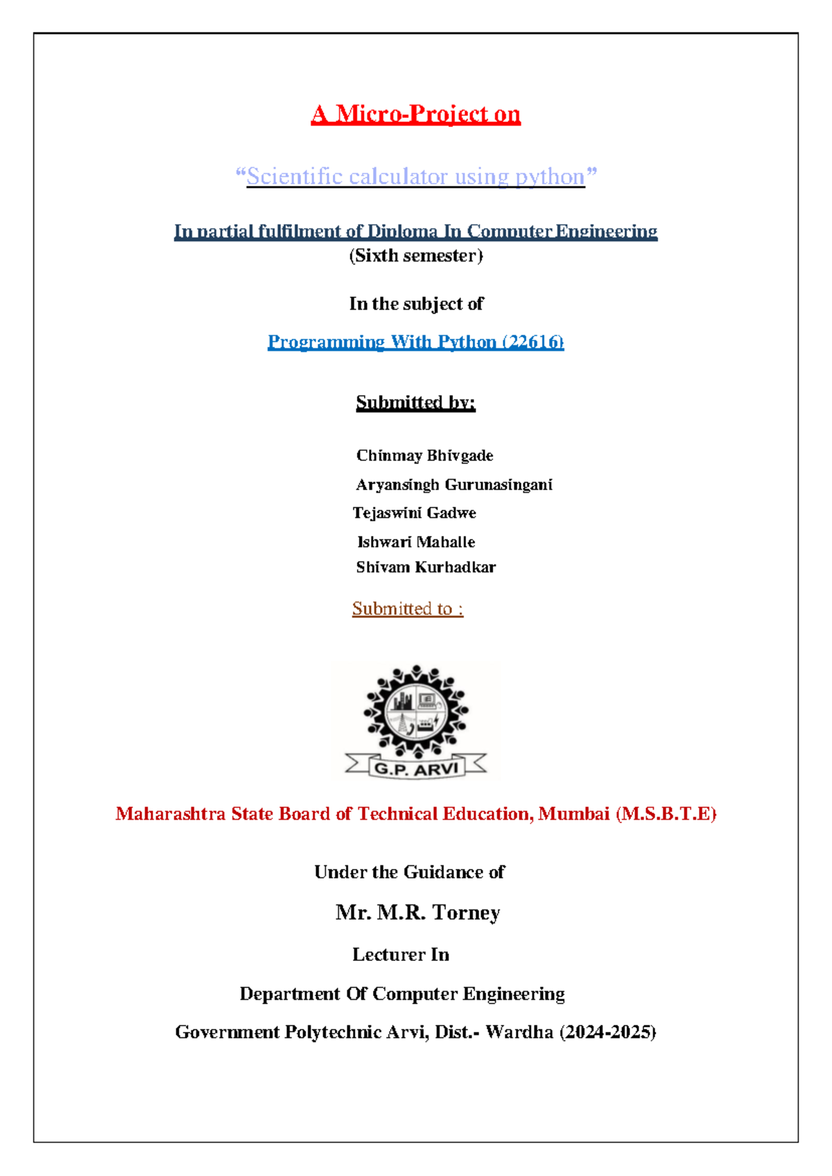 Pythonmicro - A Micro-Project on “Scientific calculator using python ...