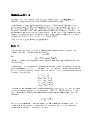 Homework 1 - Homework 1 This assignment is designed to give you experience with the Matlab plot ...