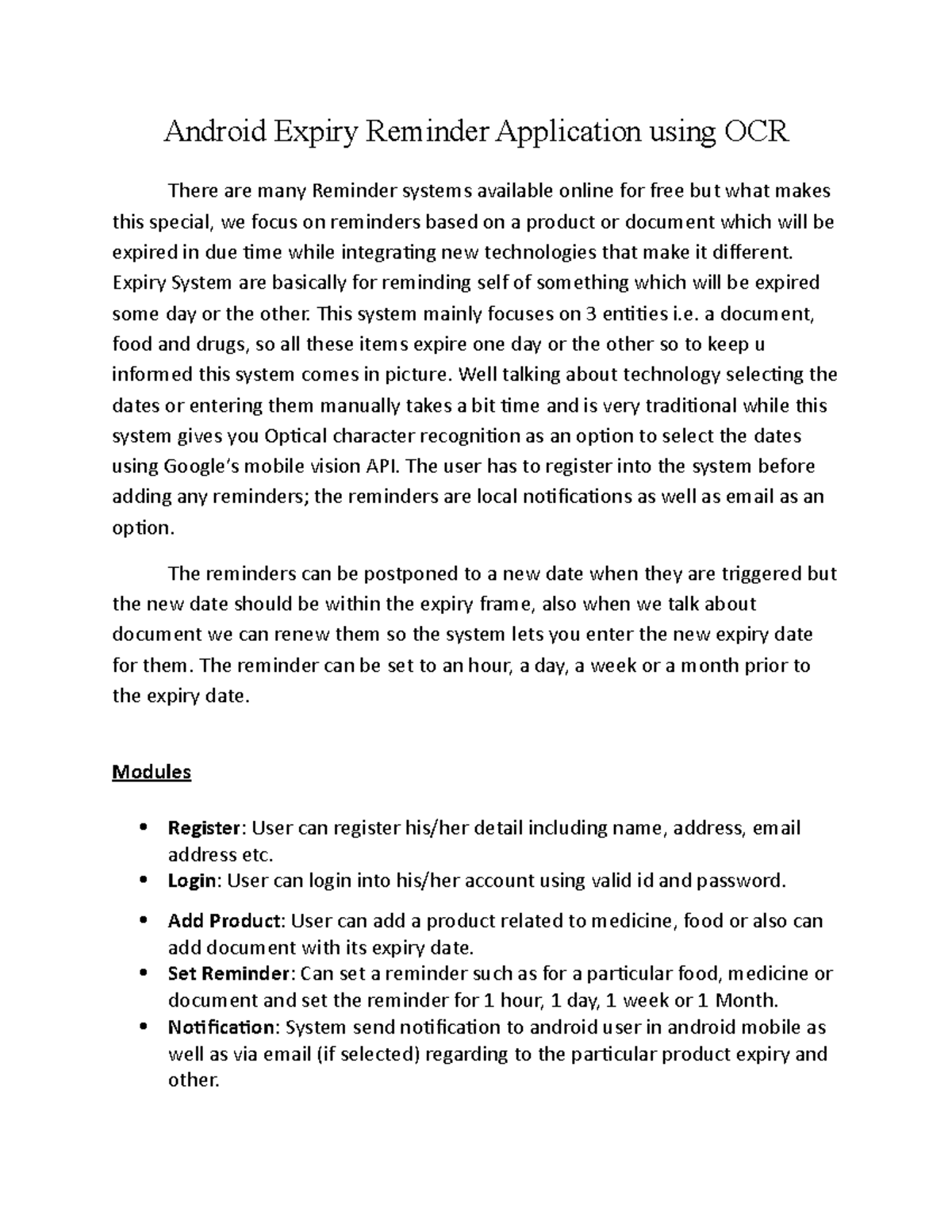 Sw A89 - good learn - Android Expiry Reminder Application using OCR ...