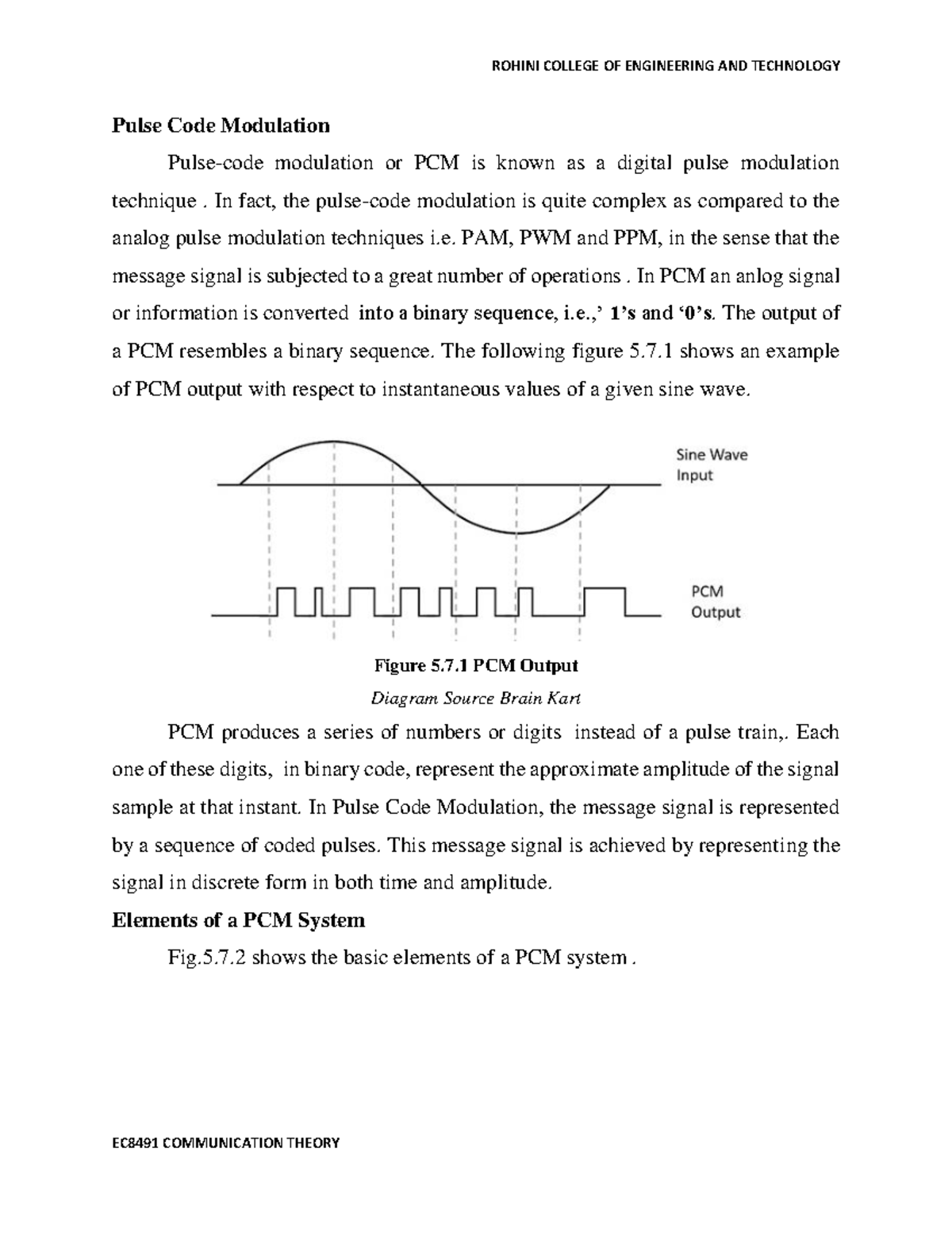 Pulse position modulation - Pulse Code Modulation Pulse-code modulation ...