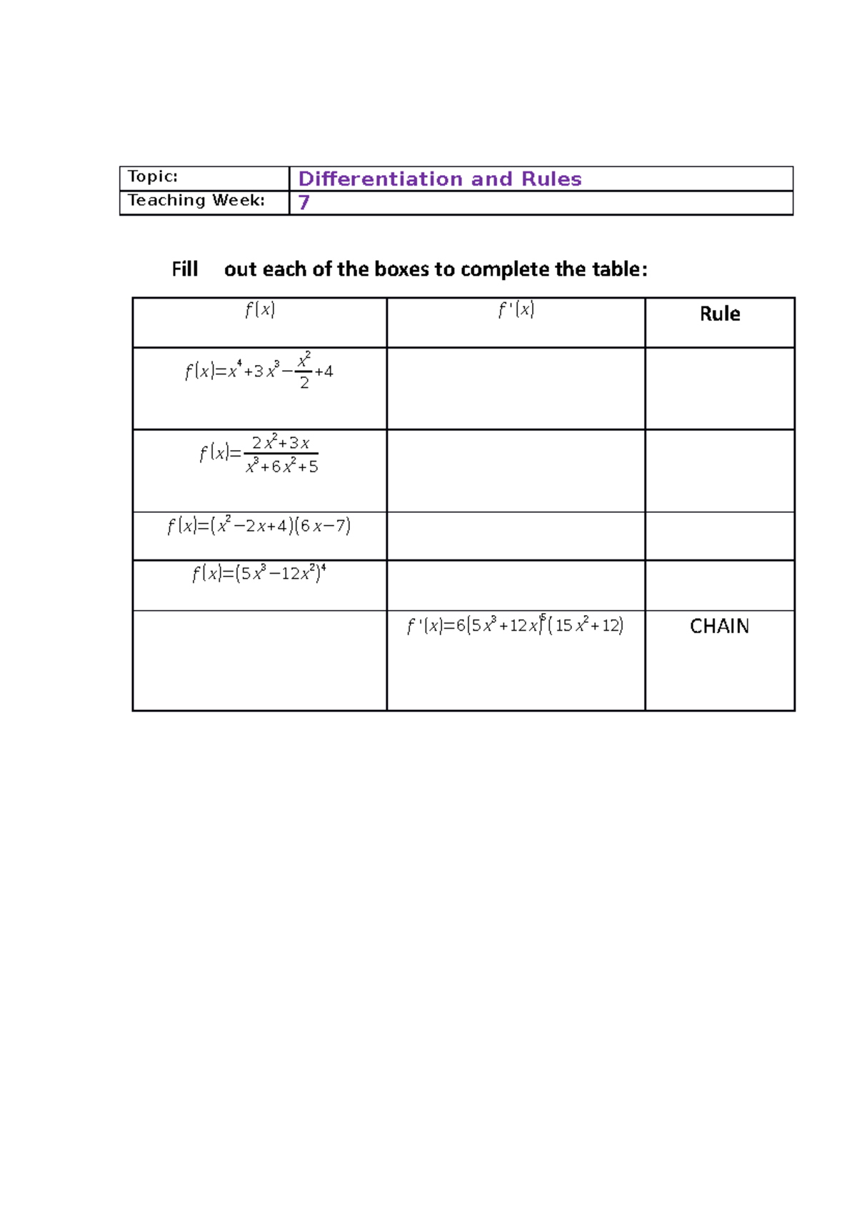 1014Topic - general notes for MATH1014 - Fill out each of the boxes to ...
