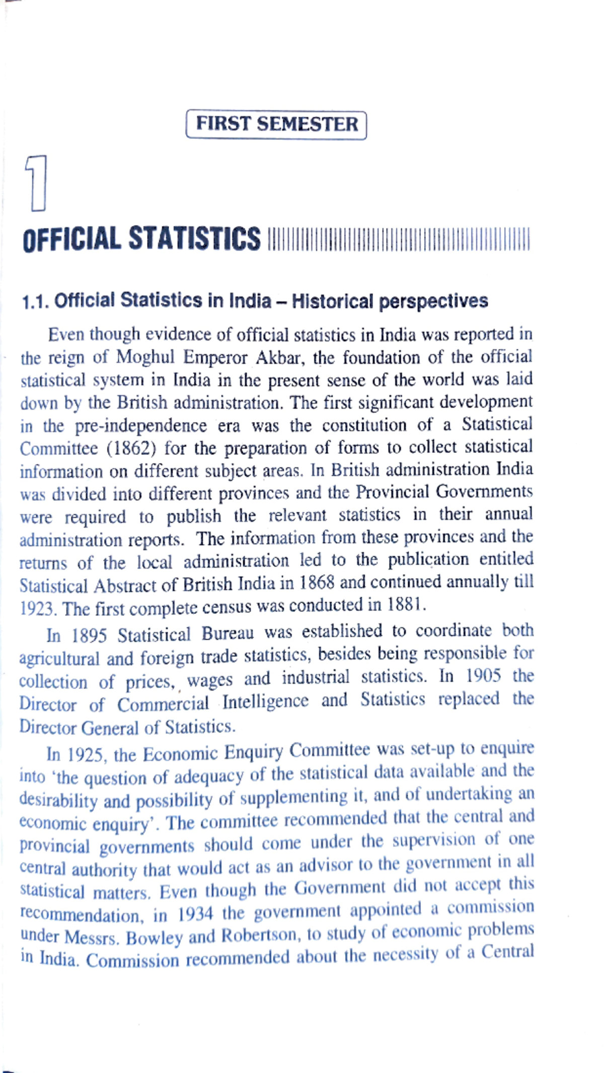 Official statistics - This is notes of first module in the first sem of ...