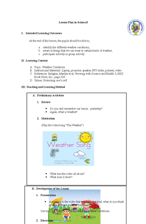 Science Ecosystem DLP - DETAILED LESSON PLAN School Level Teacher ...