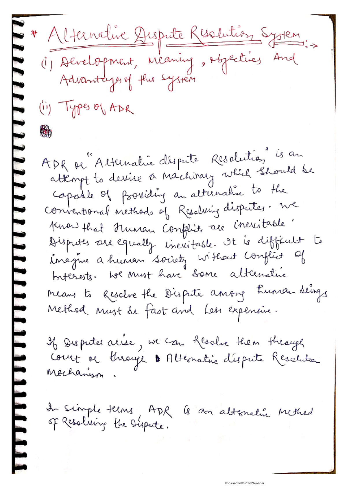 ADR - Lecture notes complete - Arbitration and Conciliation - Studocu