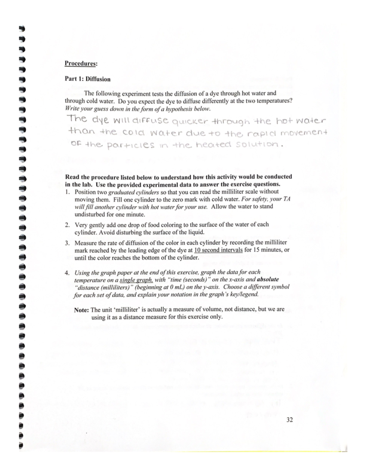 Bio lab 1 diffusion - notes - BSC2010 - Studocu