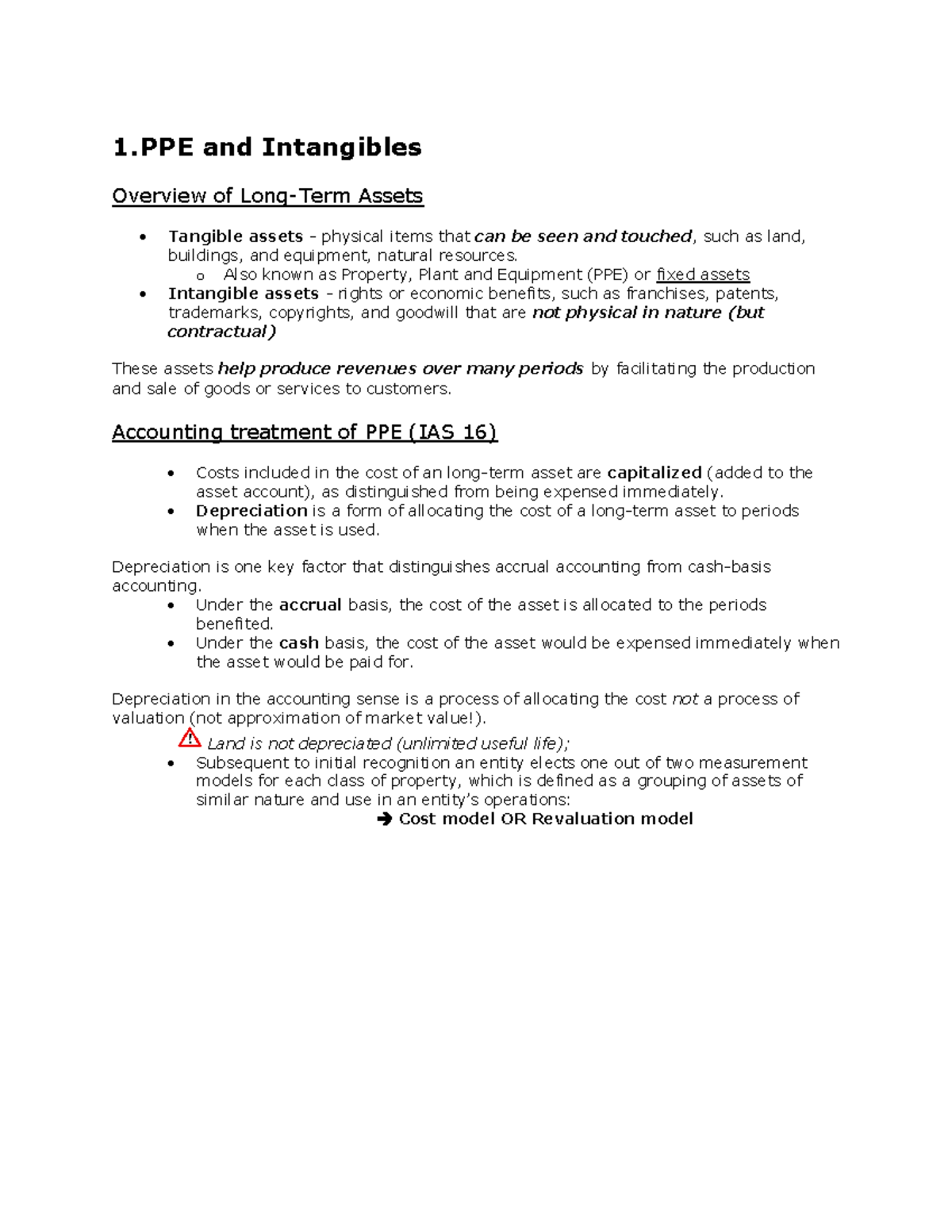 CH7 = PPE and Intangibles - 1. PPE and Intangibles Overview of Assets ...