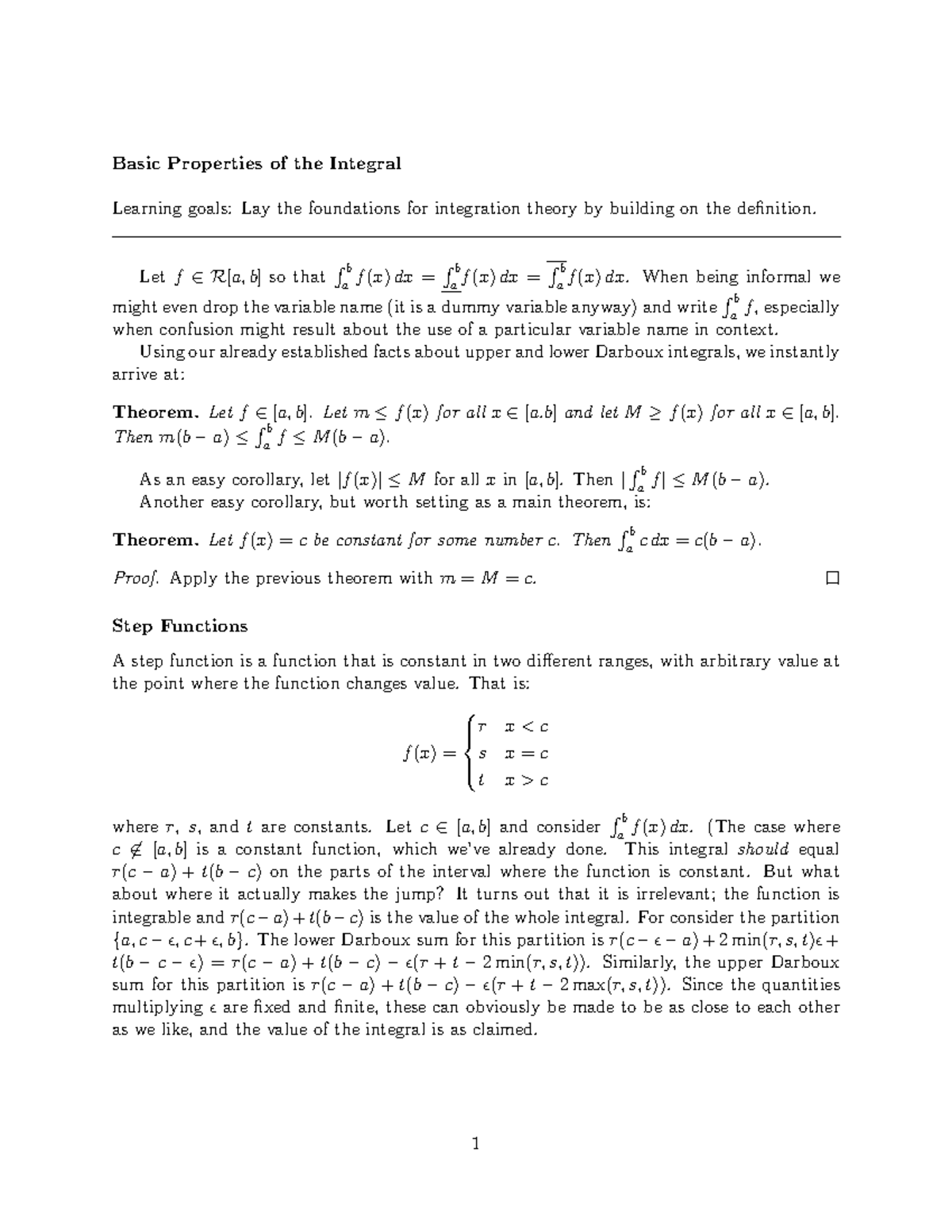 34 Working with Integrals - Basic Properties of the Integral Learning ...