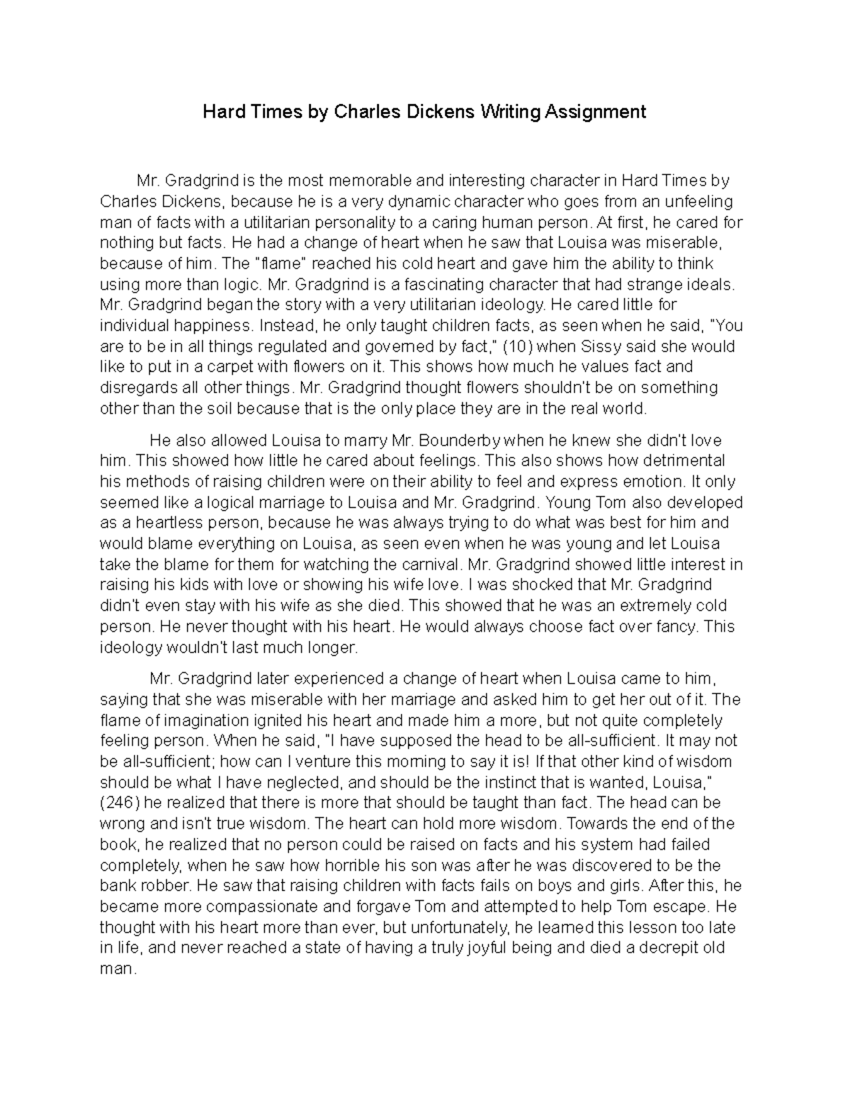 13.01 graded assignment bal - Hard Times by Charles Dickens Writing ...