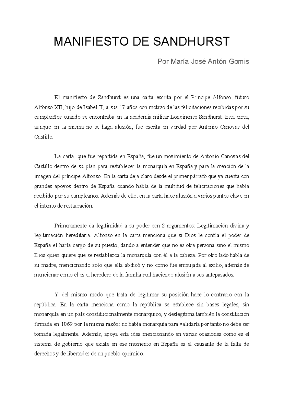 Manifiesto DE Sandhurst - MANIFIESTO DE SANDHURST Por María José Antón ...