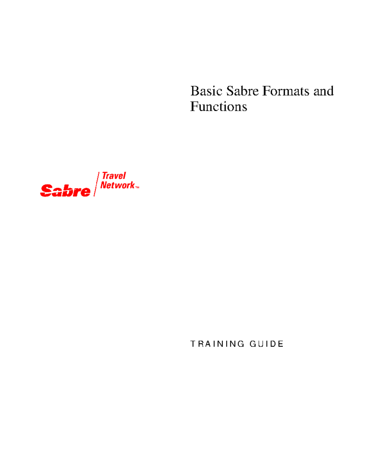 Sabre GDS booking instructions for Transavia - Basic Sabre Formats and ...