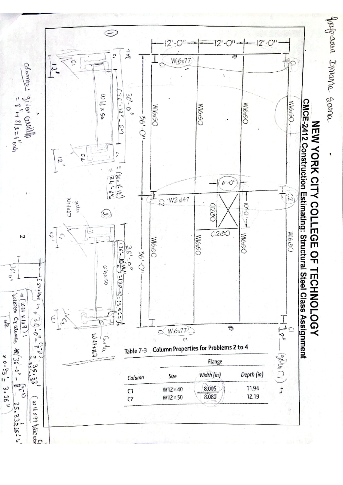Estimating class hw 5 Imane - CMCE 3501 - Studocu