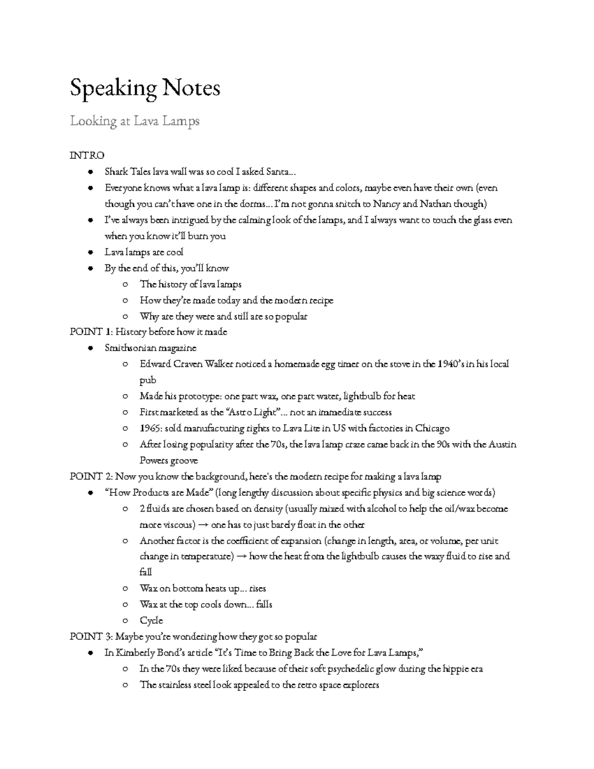 Speaking Notes - Use this as a template - Speaking Notes Looking at ...