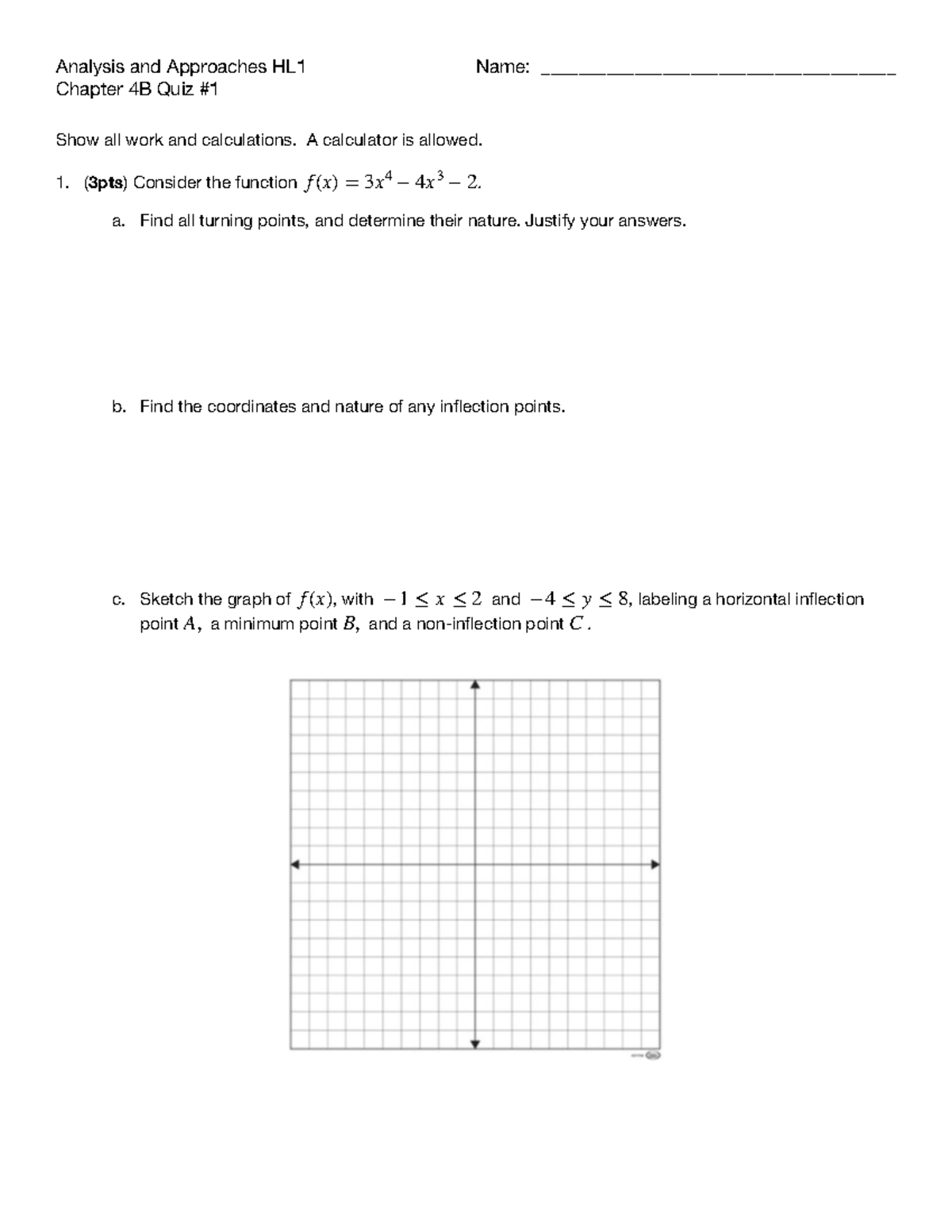 Chapter 4 Quiz #1 HL1 - Analysis and Approaches HL Chapter 4B Quiz Name ...
