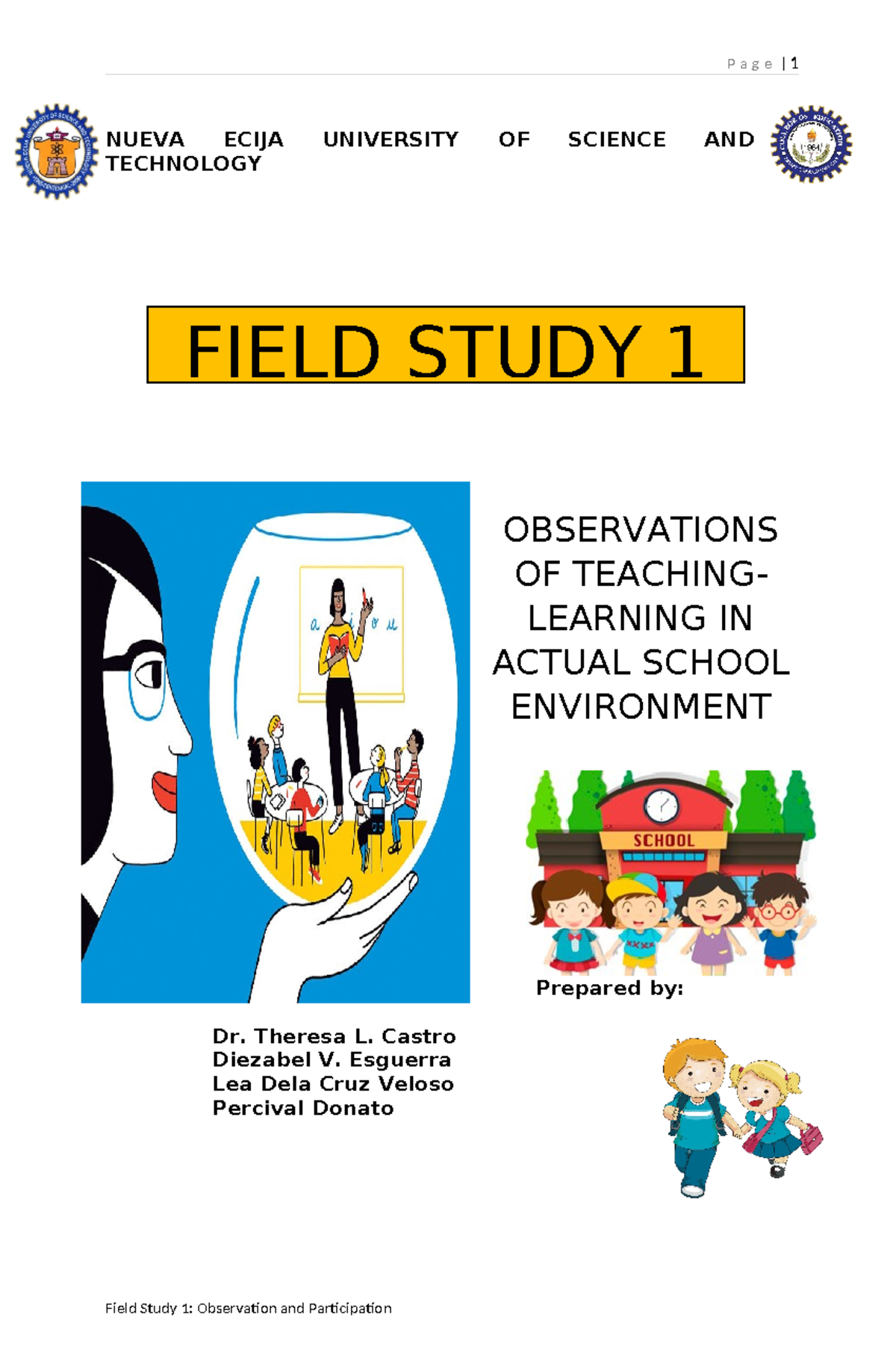 Module in Field Study 1 - None - NUEVA ECIJA UNIVERSITY OF SCIENCE AND ...