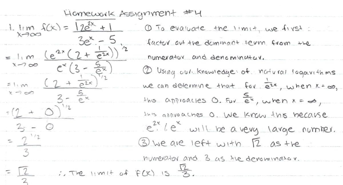 Calculus Assignment #4 - Calculus 1000A/B - Studocu